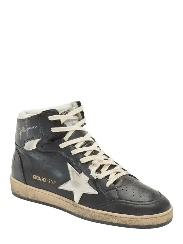 GOLDEN GOOSE Sky-star High-top Sneakers - Black/white