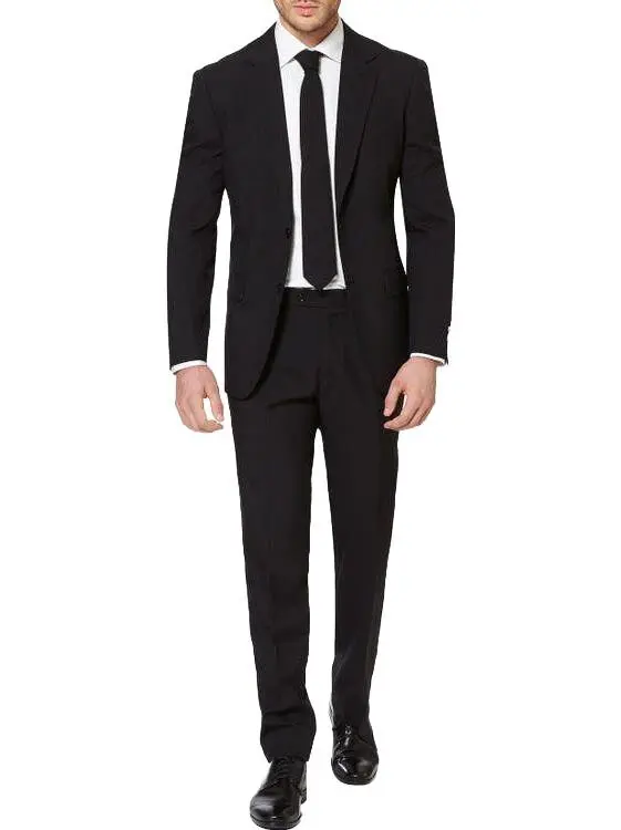 Opposuits Knight Slim Fit Two-piece Suit & Tie Set - Black