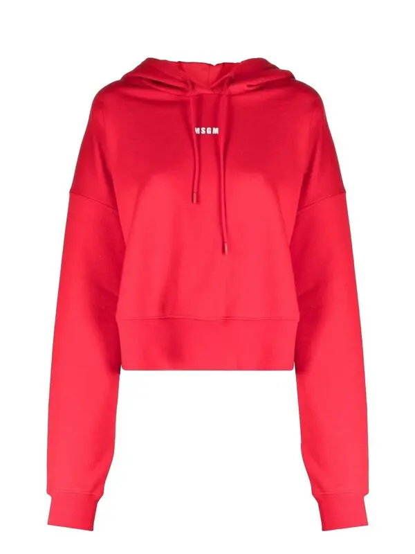 MSGM Logo-print Oversized Hoodie - Red