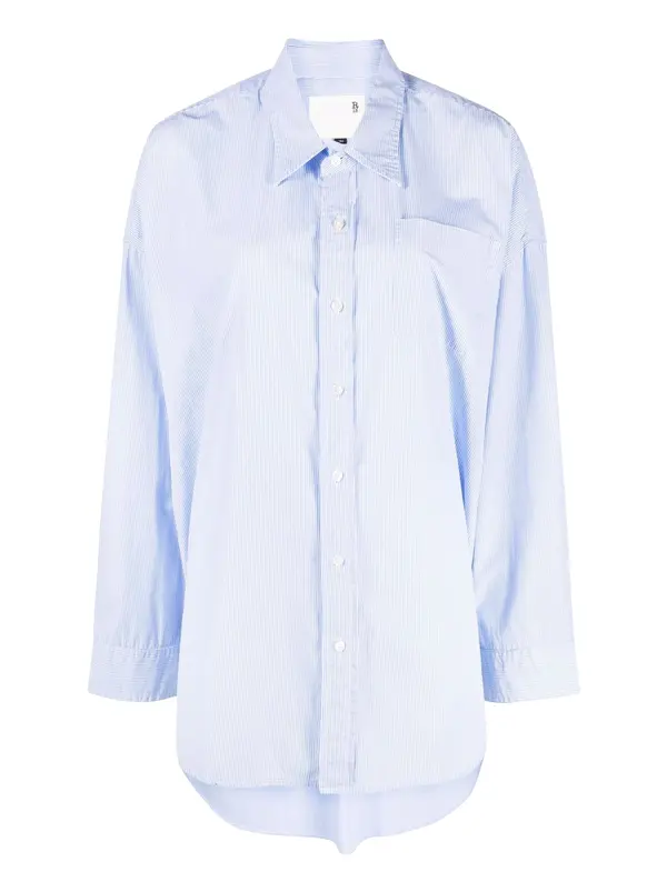 R13 Pinstripe Cotton Shirt - Blue