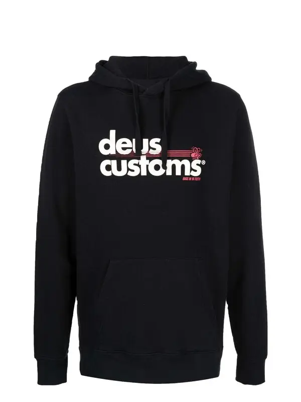 Deus Ex Machina Logo-print Drawstring Hoodie - Black