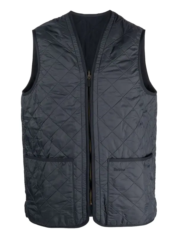 Barbour Quilted Pouch-pocket Gilet - Blue
