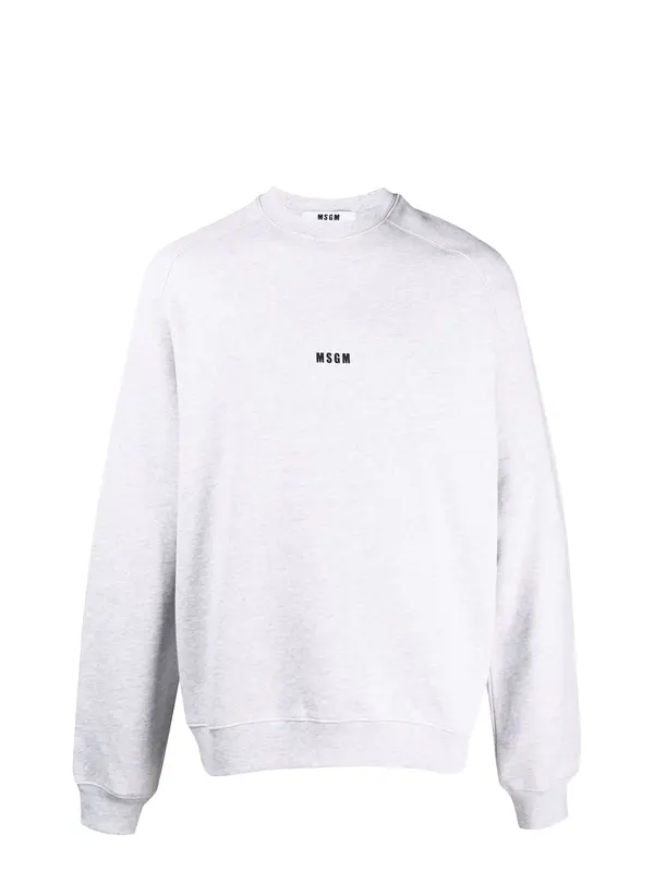 MSGM Logo-print Cotton Sweatshirt - Grey