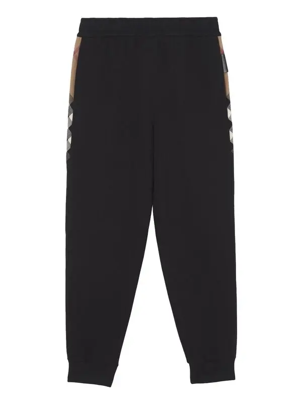 Burberry Check-panel Track Pants - Black