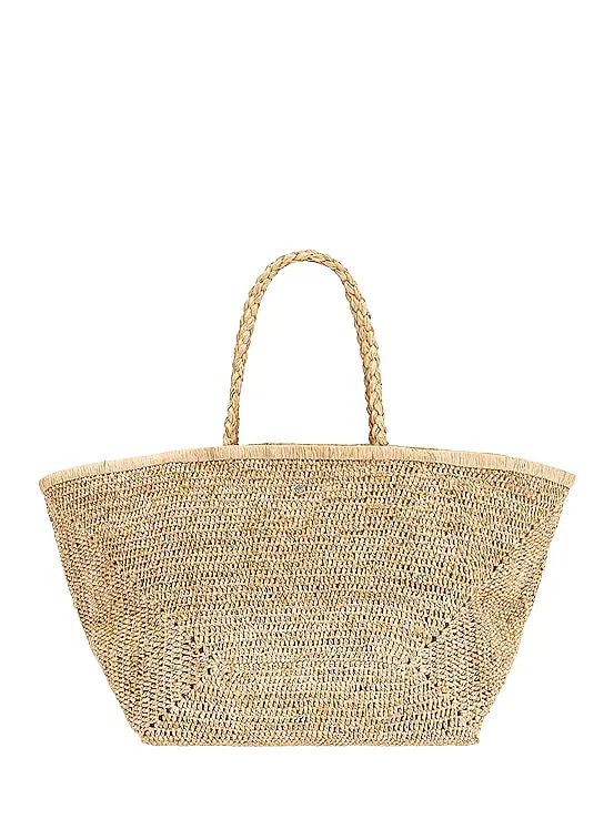 FLORABELLA Vallejo Raffia Tote - Natural & Silver