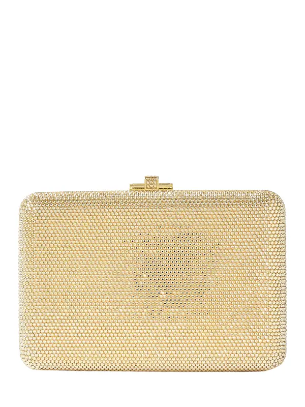 Judith Leiber Slim Slide Crystal Clutch - Gold