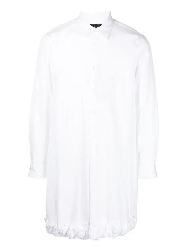 Comme Des Garçons Contrast-trim Cotton Shirt - White