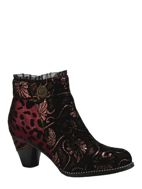 SPRING STEP SHOES Dessa Bootie - Bordeaux Multi Suede