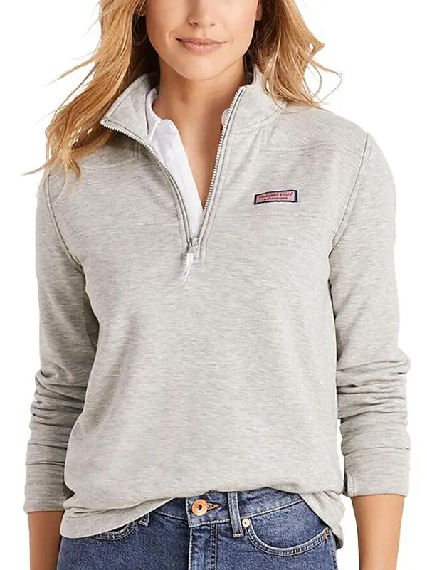 Vineyard Vines Dreamcloth Zip Up Shirt - Light Gray