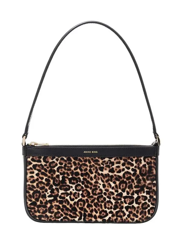 ANINE BING Mini Elly Leather Bag - Leopard
