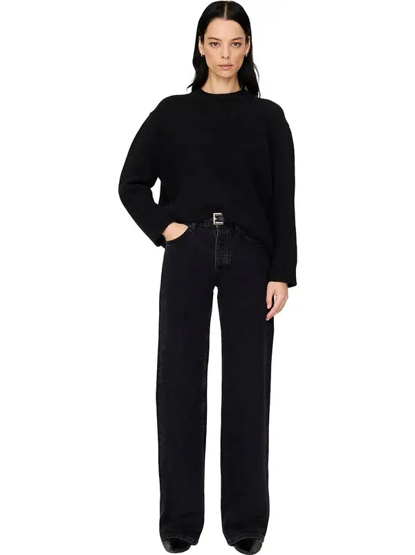 ANINE BING Rosie Cashmere Crewneck Sweater - Black