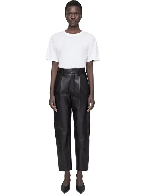 ANINE BING Becky Leather Trousers - Black