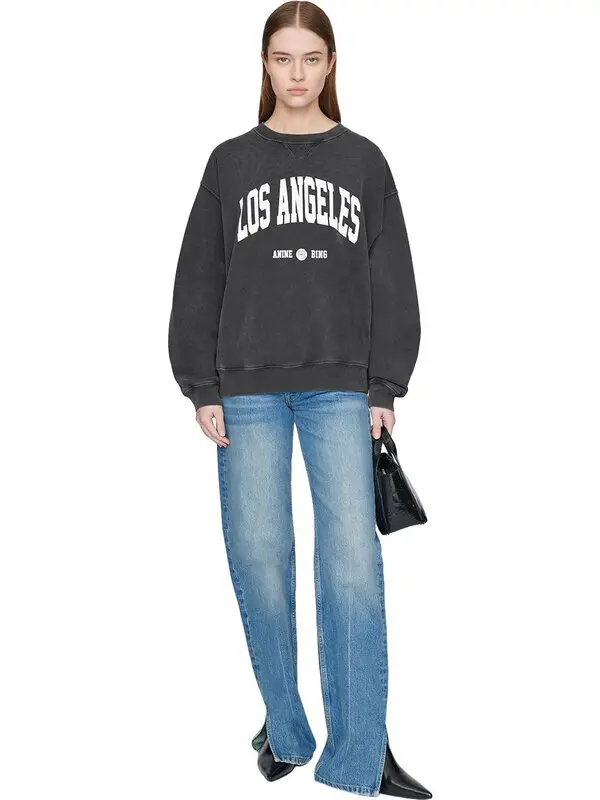 ANINE BING Ramona Sweatshirt University Los Angeles - Washed Black