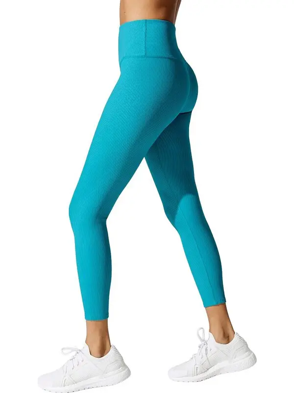 Carbon38 Ribbed 7/8 Legging - Dark Teal