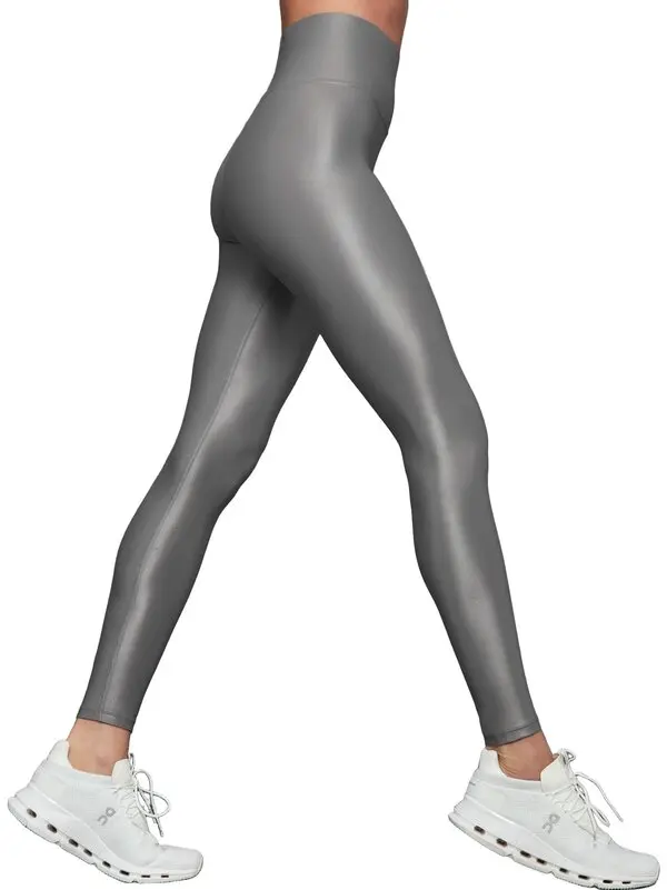 Carbon38 High Rise Full-length Legging In Takara Shine - Steel Grey