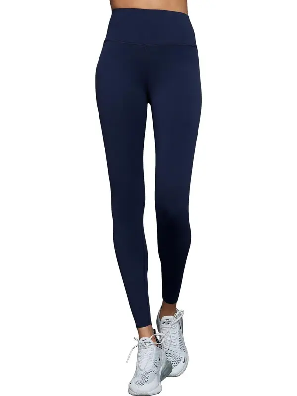 Carbon38 High Rise Full-length Legging In Diamond Compression - Navy Blazer