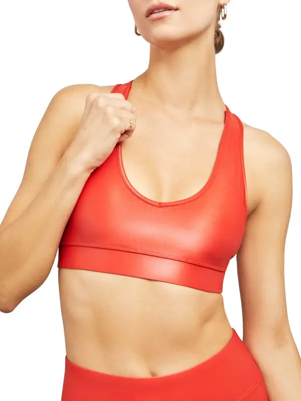 Carbon38 Action Bra 2.0 In Takara Shine - Artisanal Red