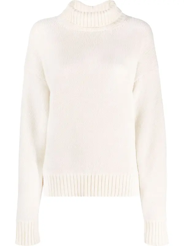 JIL SANDER Roll Neck Knitted Jumper - Neutrals