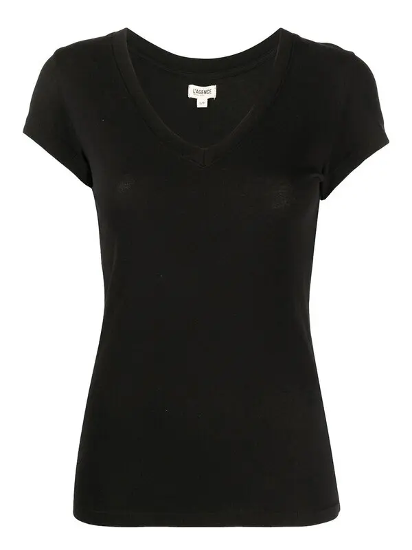 L'Agence V-neck T-shirt - Black