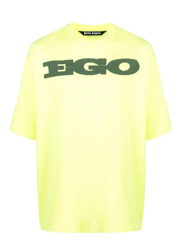 Palm Angels Ego-print Drop-shoulder T-shirt - Yellow