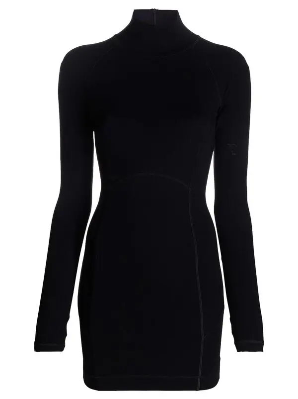DIESEL® High-neck Panelled Mini Dress - Black