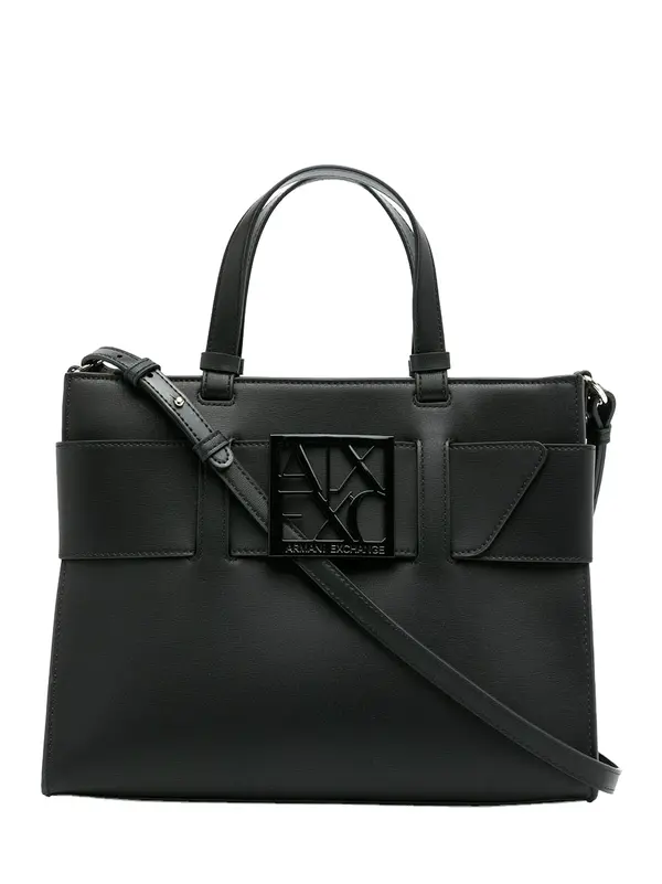 Armani Exchange Logo Tote Bag - Black