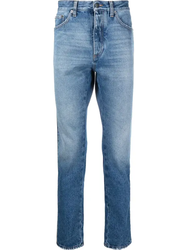Palm Angels Side-stripe Straight-leg Jeans - Blue