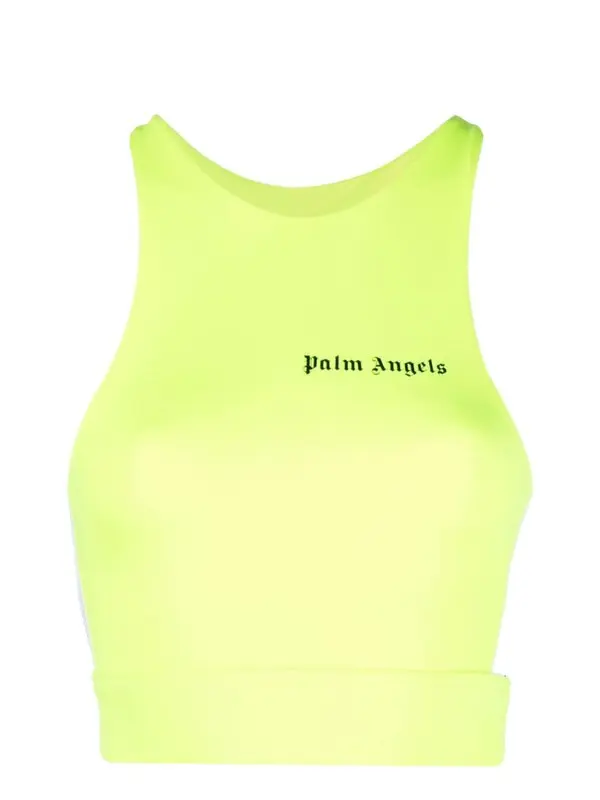 Palm Angels Cropped Tank Top - Yellow