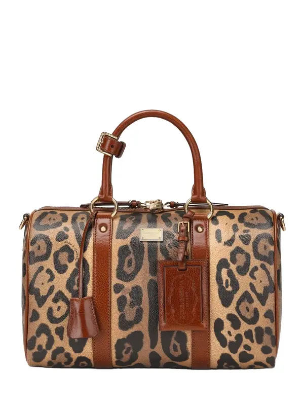 Dolce & Gabbana Crespo Leopard-print Handbag - Brown