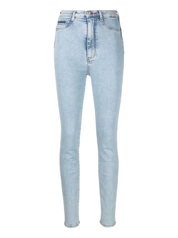 Philipp Plein Iconic High-waist Skinny Jeans - Blue