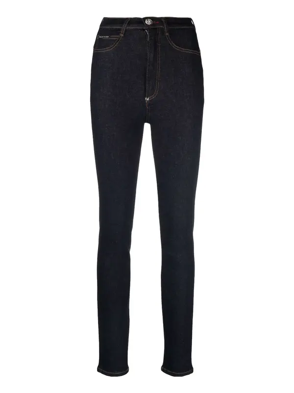 Philipp Plein Iconic High-waist Skinny Jeans - Blue
