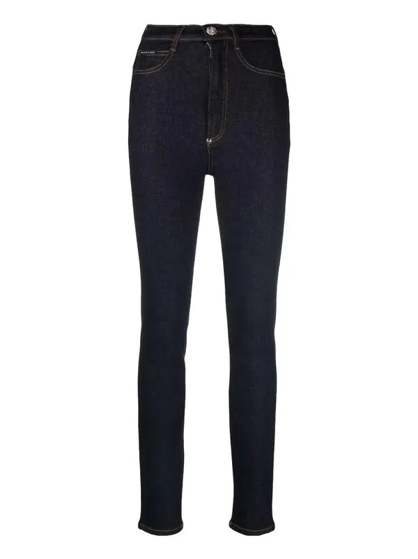 Philipp Plein Iconic High-waist Skinny Jeans - Blue
