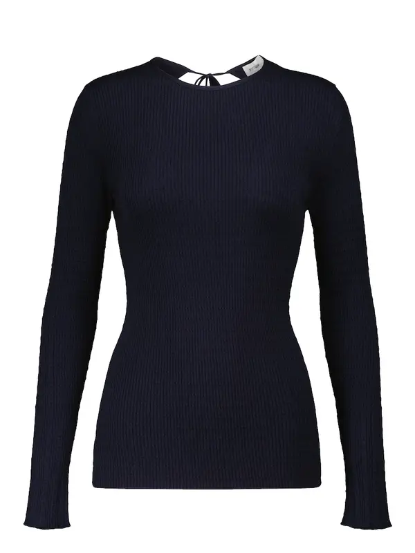 Victoria Beckham Ribbed-knit Sweater - Blue