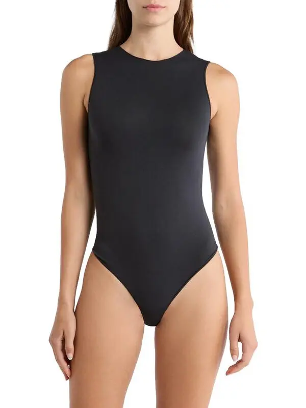 SKIMS Essential Sleeveless Crewneck Bodysuit - Onyx