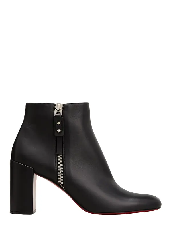 CHRISTIAN LOUBOUTIN Ziptotal Calfskin Booties - Black