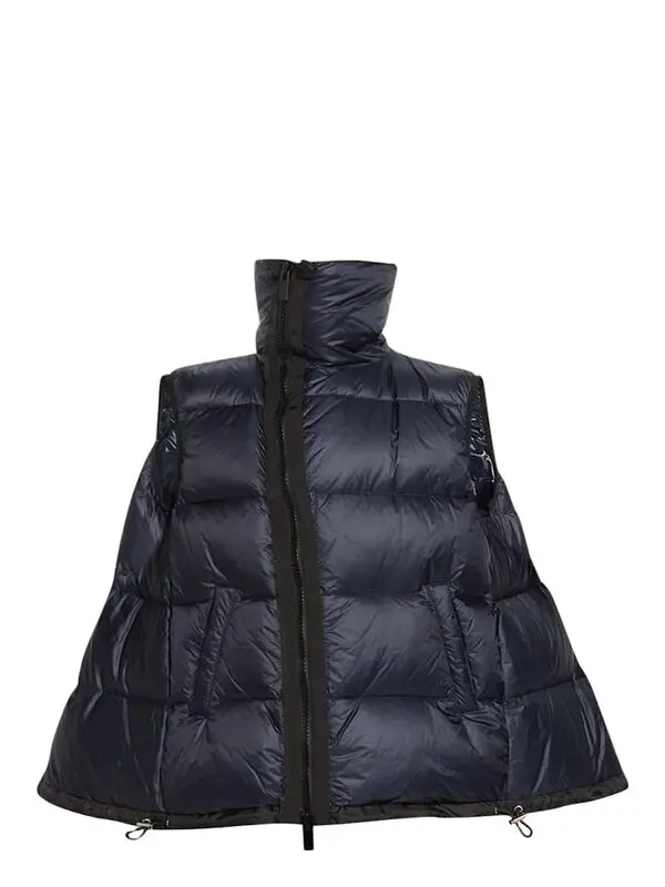 Sacai Puffer Vest With Asymmetric Zipper - Dnavy