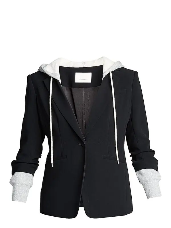 Cinq À Sept Khloe Hooded Jacket - Black Heather Grey