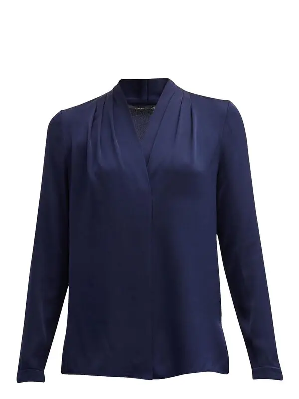 Kobi Halperin Nellie Pleated V-neck Blouse - Mid Blue