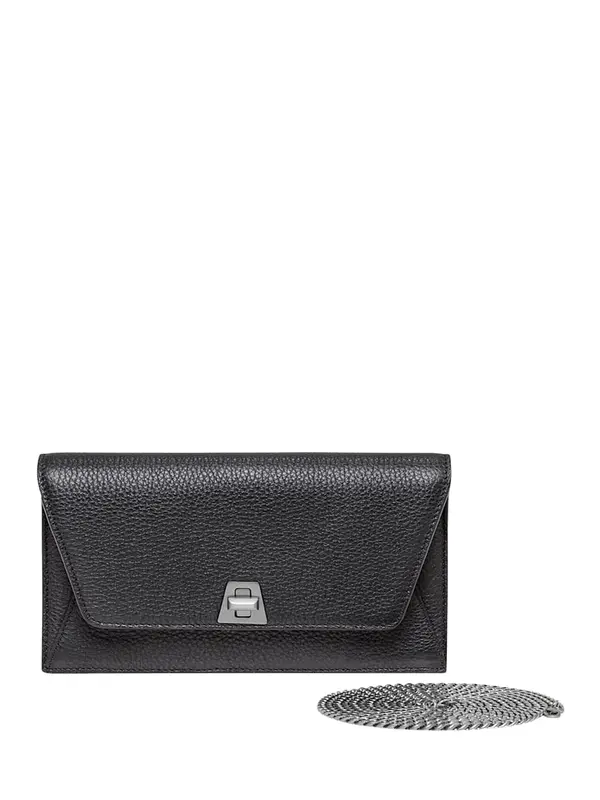 Akris Anouk Cervo Leather Clutch Bag - Black