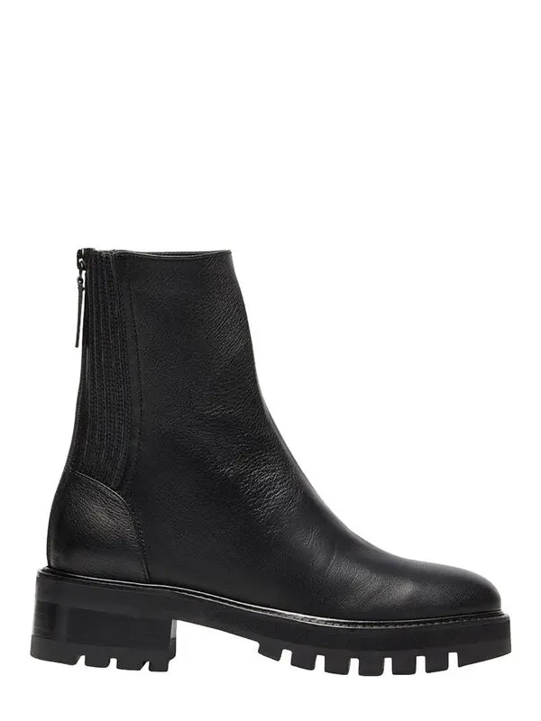 AQUAZZURA St Honore Leather Zip Booties - Black