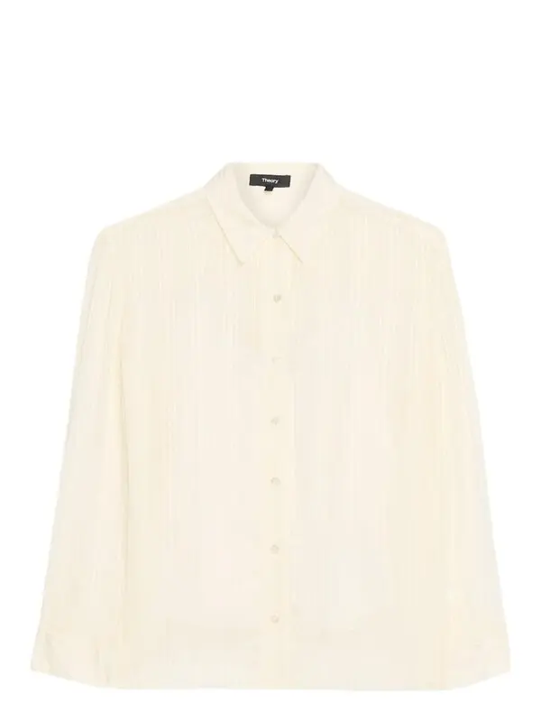 Theory Classic Button-front Shirt - Ivory