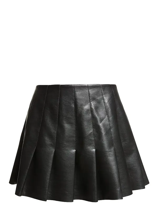 Alice + Olivia Carter Vegan Leather Mini Skirt - Black