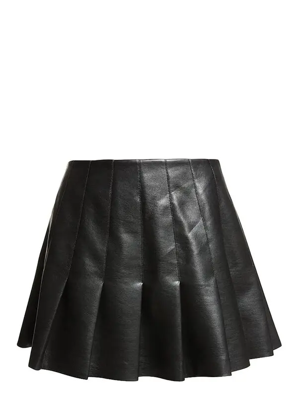 Alice + Olivia Carter Vegan Leather Mini Skirt - Black