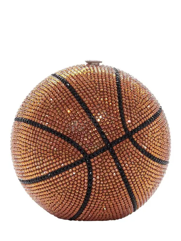 Judith Leiber Basketball Crystal Sphere Clutch Bag - Orange/silver