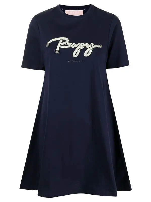 A BATHING APE Embroidered-logo T-shirt Dress - Blue