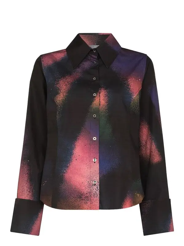 MARQUES' ALMEIDA Abstract Print Cuffs Shirt - Pink