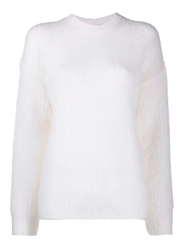 FERRAGAMO Drop-shoulder Knitted Jumper - White