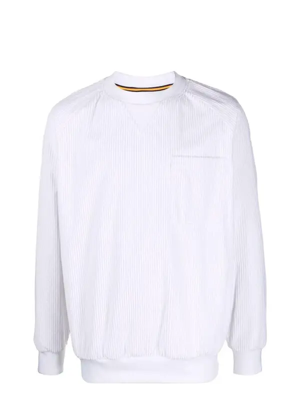 K-WAY Ribbed Crew Neck Sweatshirt - White