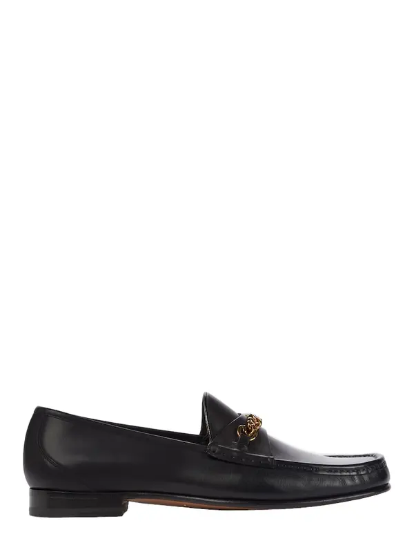 TOM FORD Leather York Chain Loafers - Black