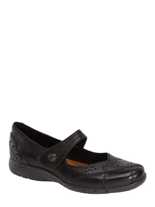 ROCKPORT COBB HILL Petra Mary Jane Flat - Black Leather